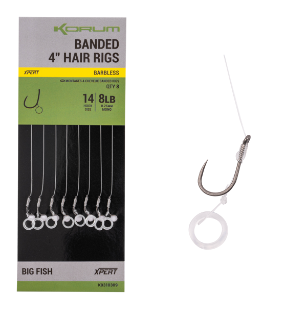 KORUM BANDED HAIR RIGS 14lb 8 BD 4i - Škorpion DNC